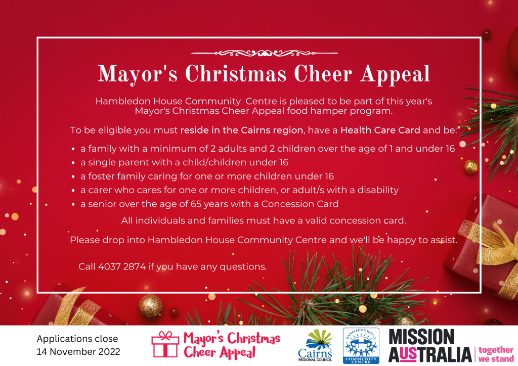 Mayor's Christmas Cheer Appeal 2022 - Hambledon House Community Centre